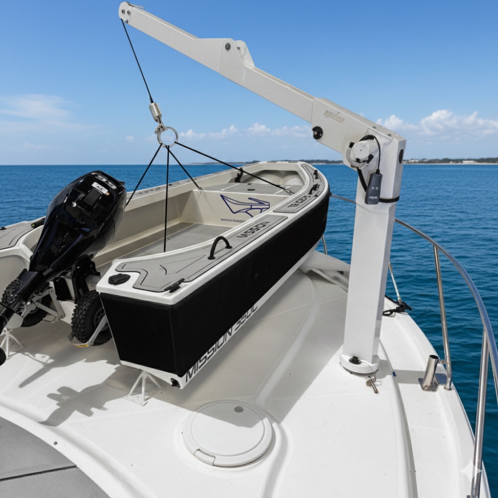 220kg Bifold Davit | Compact Boat Crane & Tender Lifting System